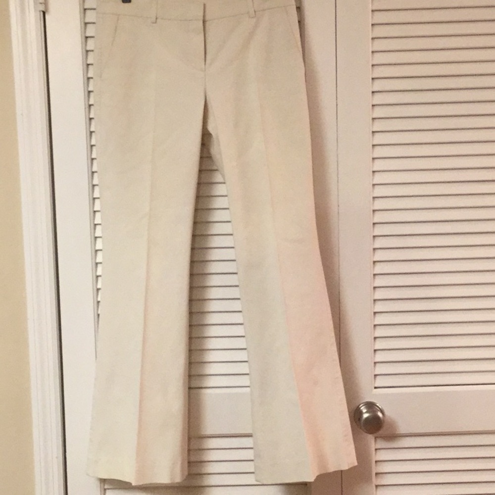 Theory Cream Soft Cotton Flare Pants - Gem